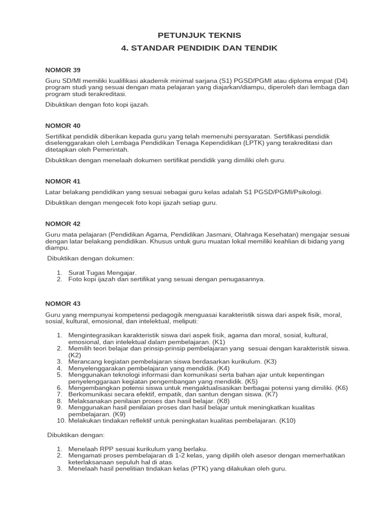 Petunjuk Teknis Standar Pendidik Dan Tendik | PDF | Seni