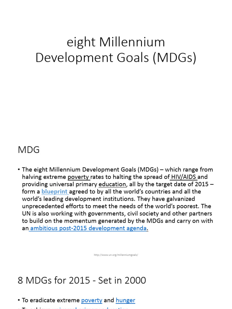 Overview of the 8 Millennium Goals | PDF | Millennium Development Goals ...