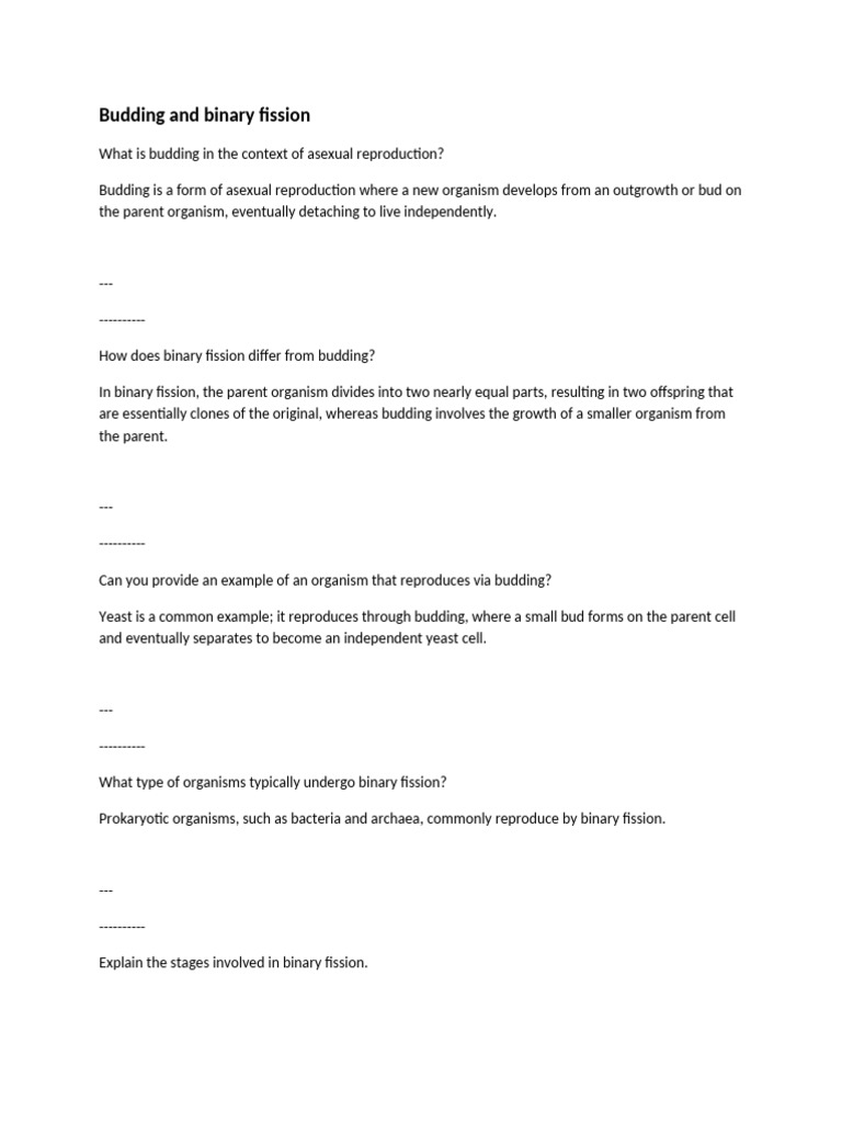 Budding and Bin-WPS Office | PDF | Reproduction | Cell Growth