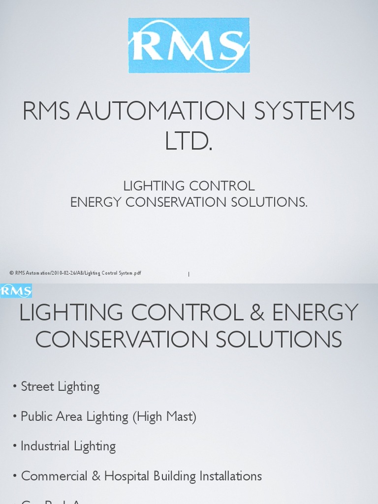 Rms Automation Systems LTD.: Lighting Control Energy Conservation ...