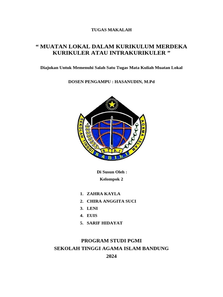 Muatan Lokal dalam Kurikulum Merdeka | PDF