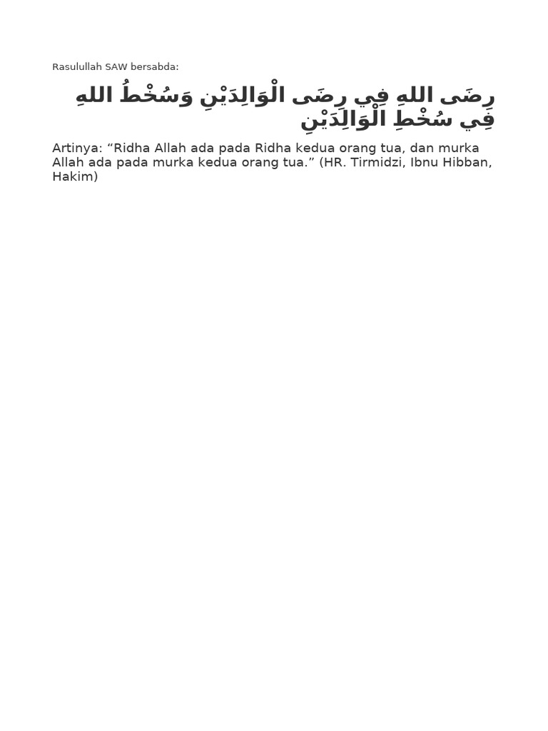 Rasulullah SAW Bersabda | PDF