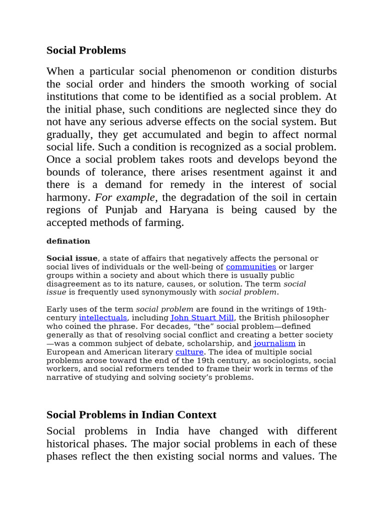Social Problems | PDF | Sociology | Émile Durkheim