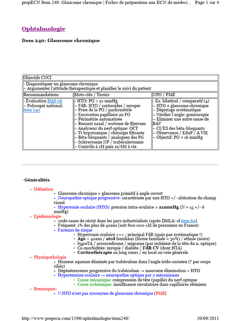 Diagnostic du scotome de Bjerrum | PDF | Glaucome | Ophtalmologie