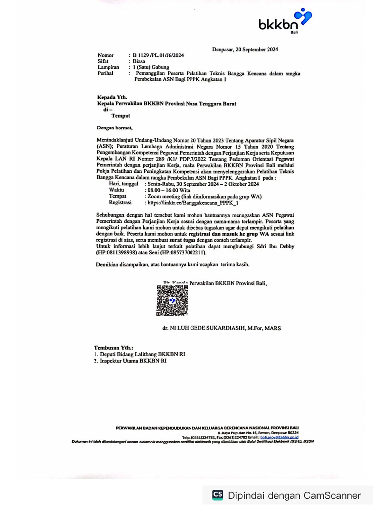 Pemanggilan Peserta ASN P3K Angkatan 1 | PDF