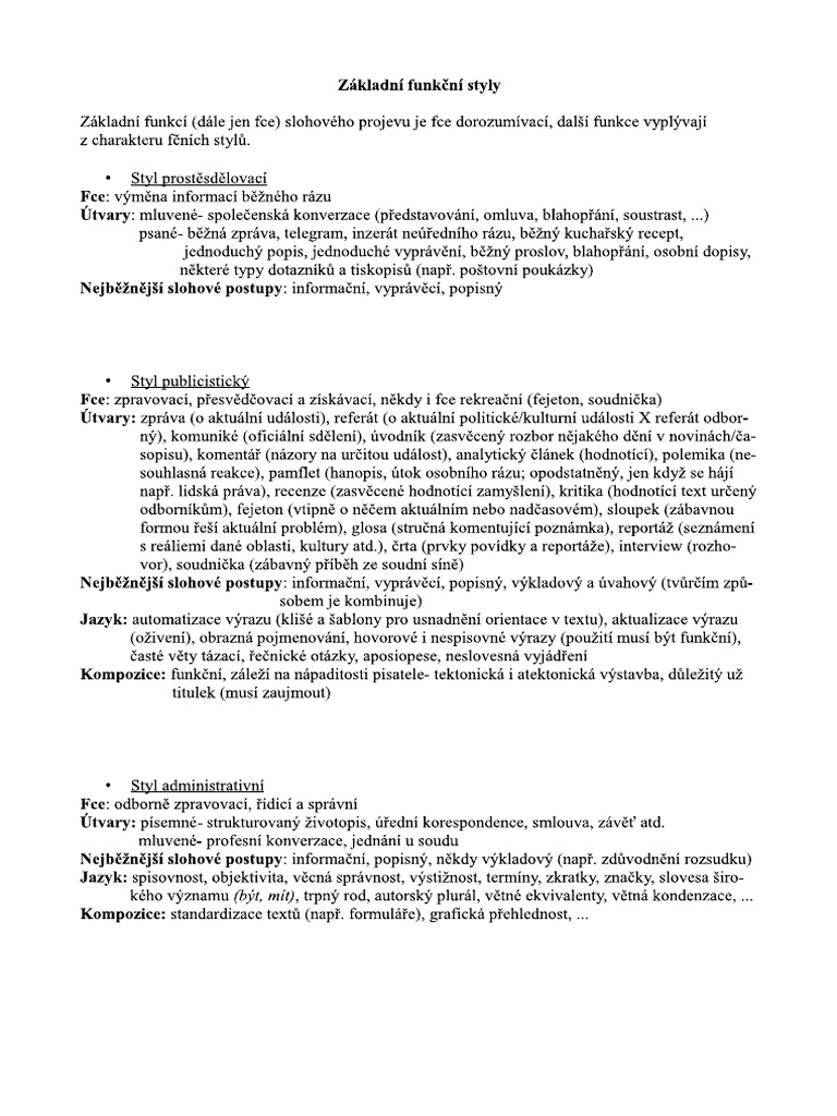Funkcni Styly A Postupy | PDF