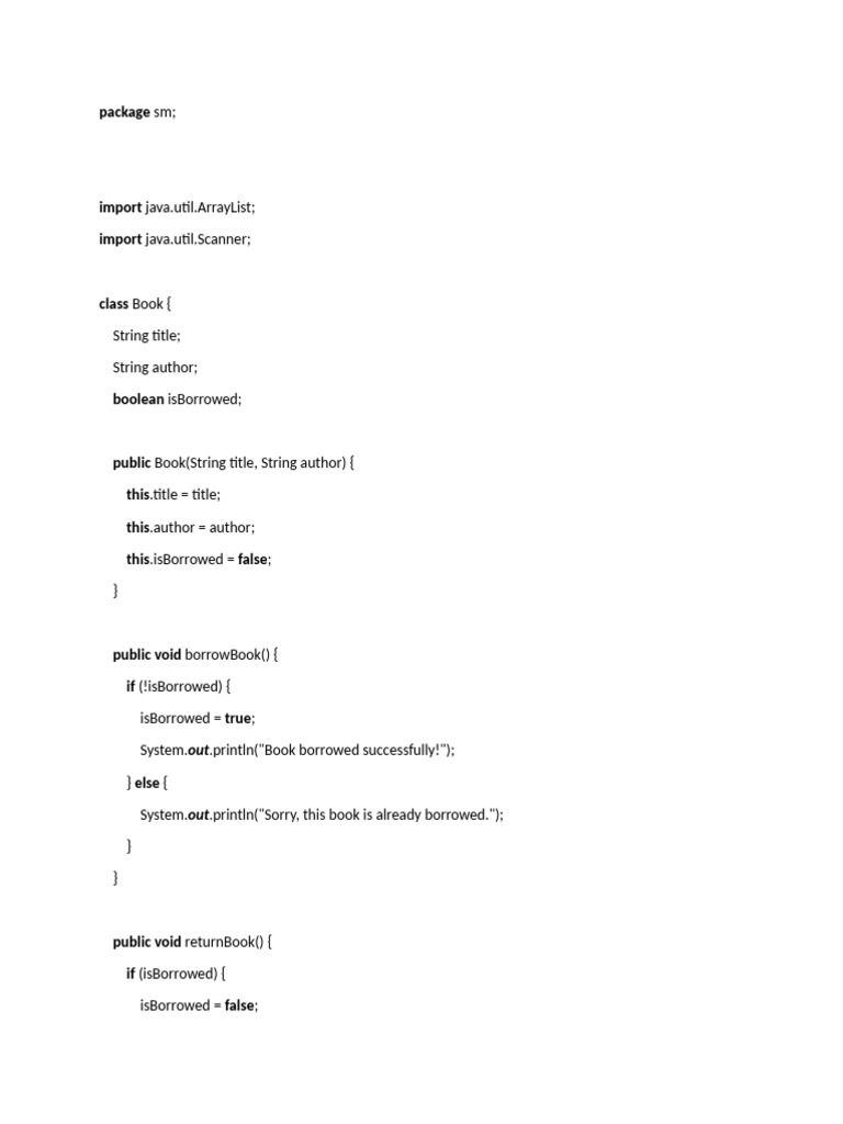 Java Library Management System Code | PDF | Software Development ...