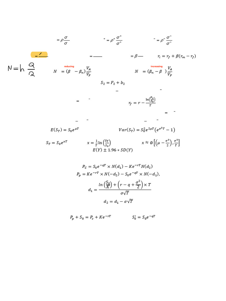 Formula Sheet For Final S2024 | PDF