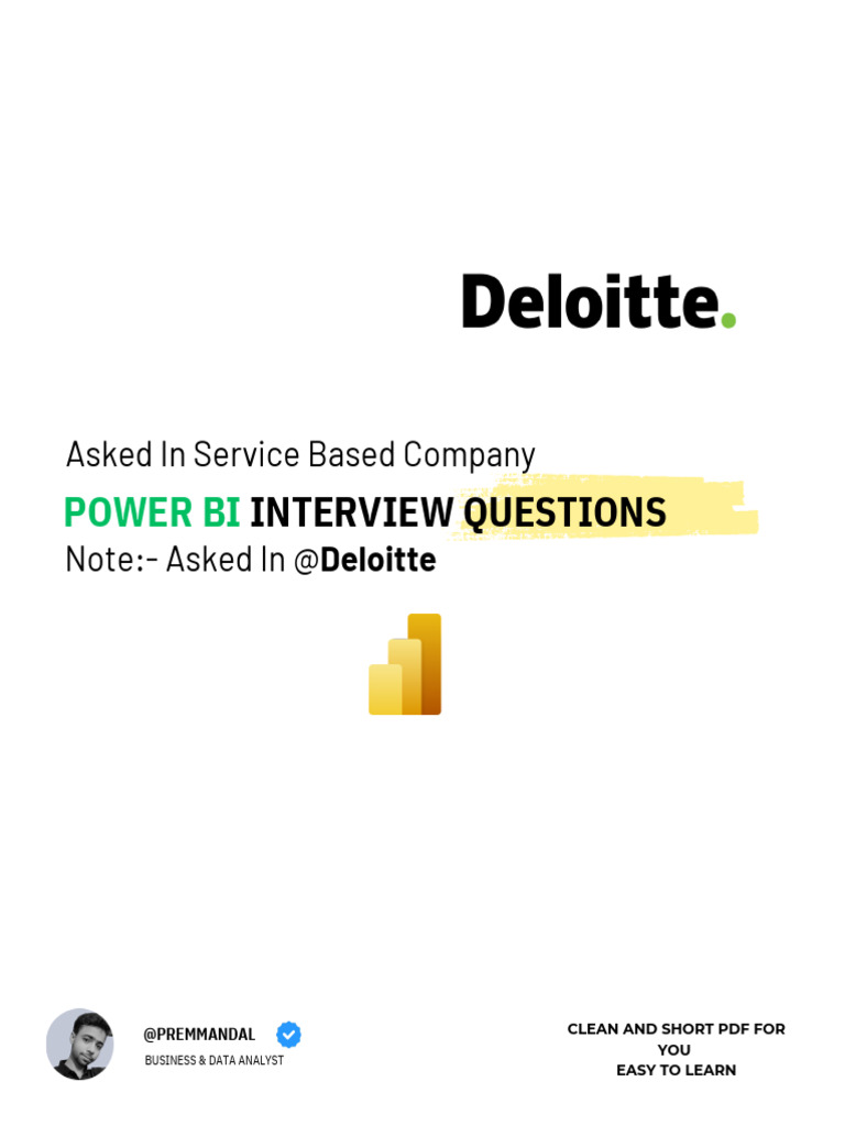 Power BI Interview Questions at Deloitte | PDF | Information Technology | Data