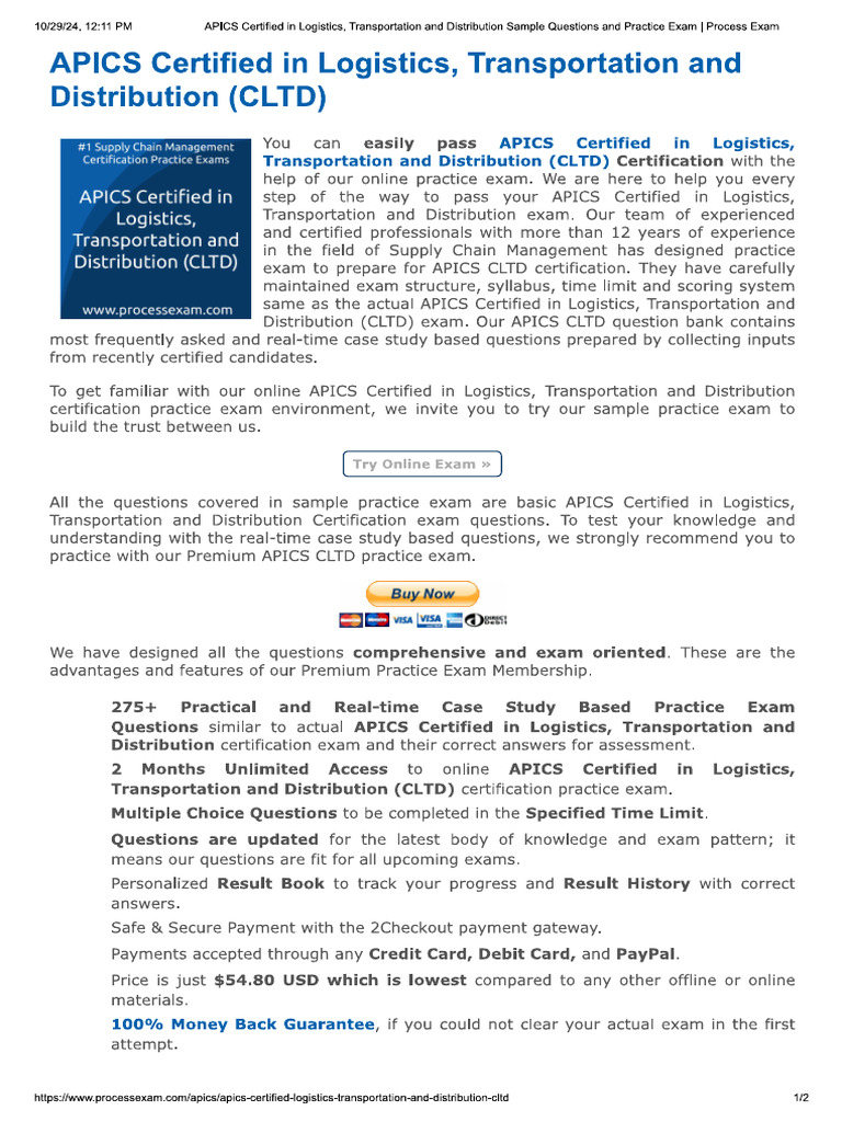 CLTD Certification | PDF