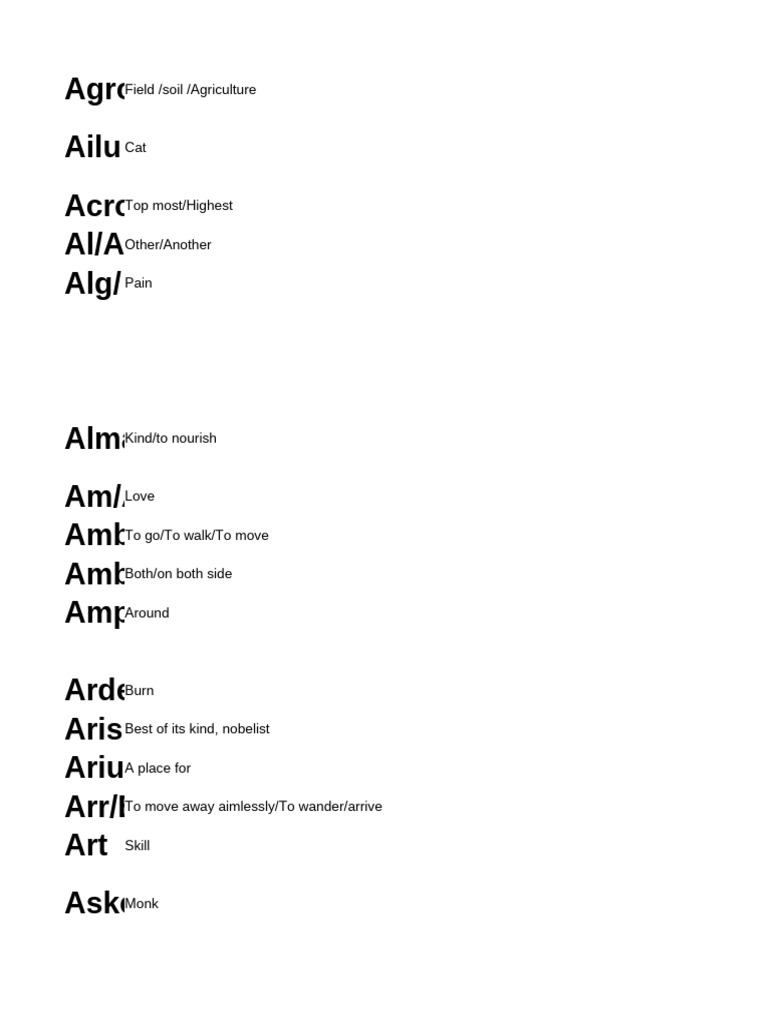 Root Word 5 | PDF | Language Arts & Discipline | Art