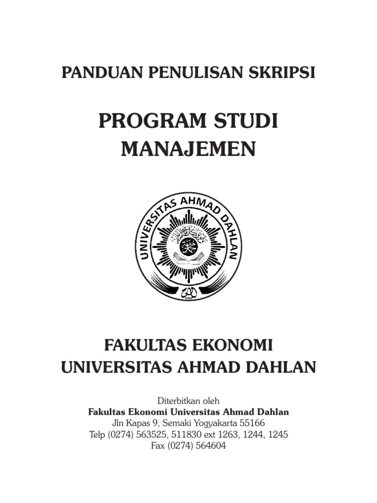Buku Panduan Skripsi Prodi MANAJEMEN Fak Ekonomi UAD | PDF | Bisnis