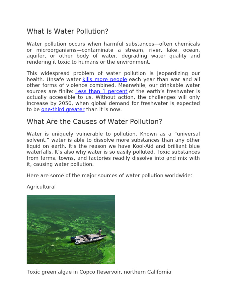 What Is Water Pollution | PDF | Water Pollution | Pollution
