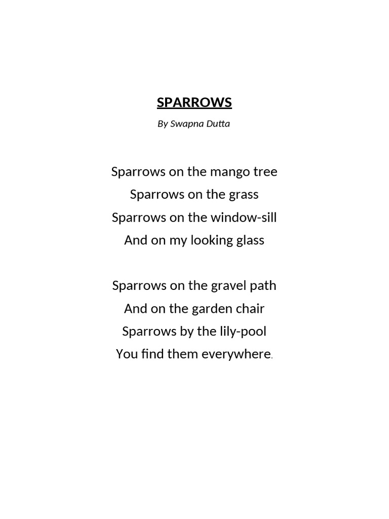 Sparrows Pdf Home Garden