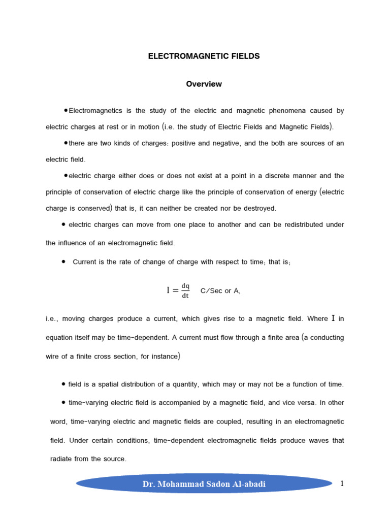 Electromagnetic Fields | PDF | Euclidean Vector | Coordinate System