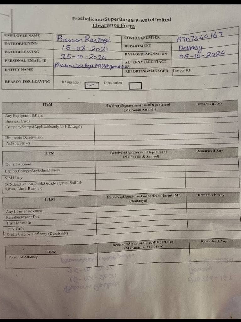 Clearance Form | PDF