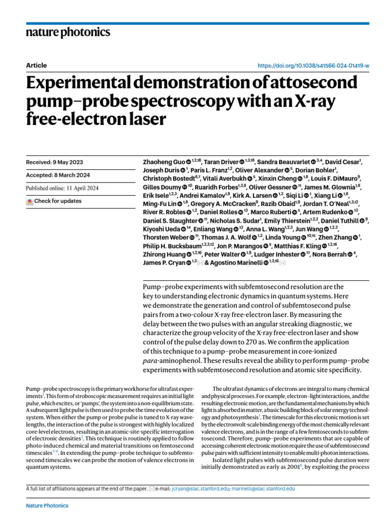Attosecond X-ray Spectroscopy Advances | PDF | Electron | Laser