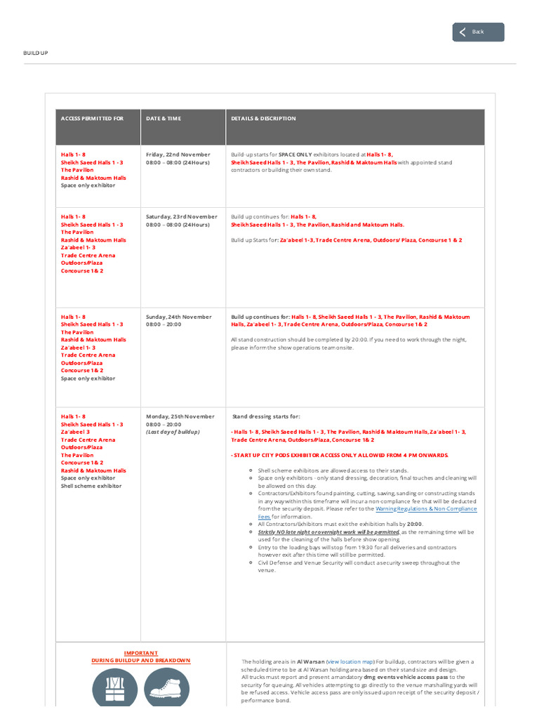 Exhibition-Timetable (Big5 2024) | PDF