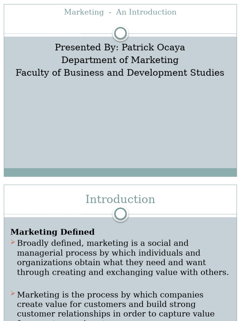 Marketing - An Introduction | PDF | Marketing | Sales