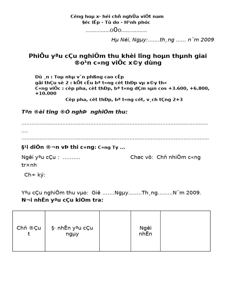 Phieu YCNT gd1 | PDF