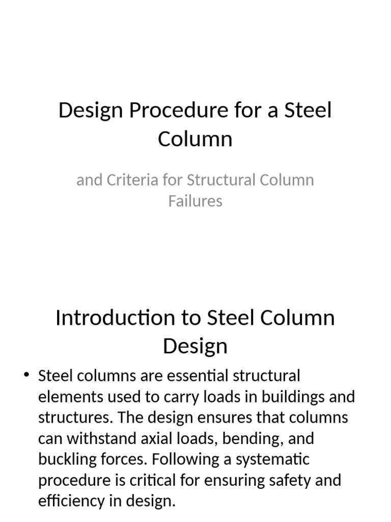 Steel Column Design Procedure Guide | PDF | Computers | Technology ...