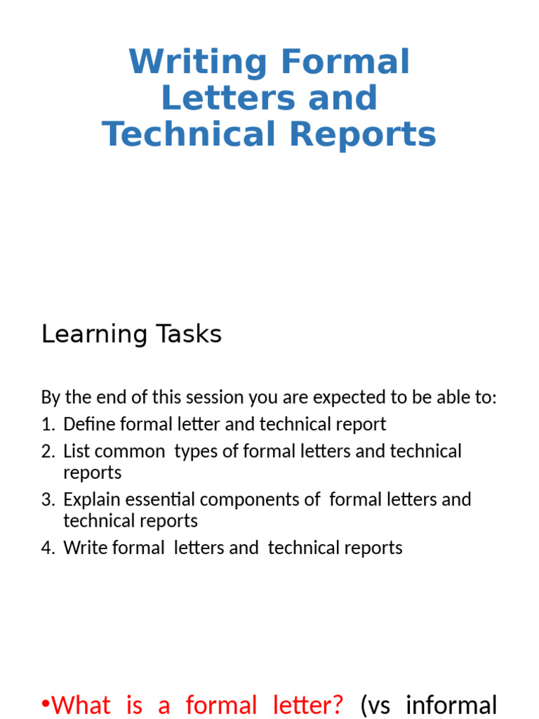 Writing Formal Letters and Reports | PDF