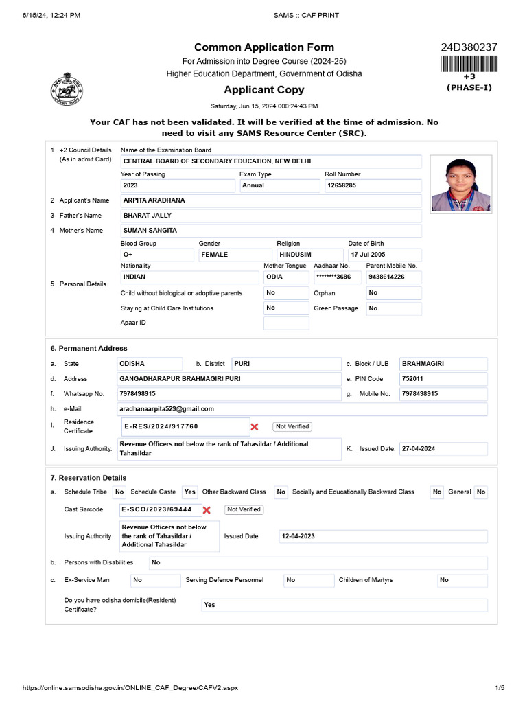 Sams - Caf Print | PDF