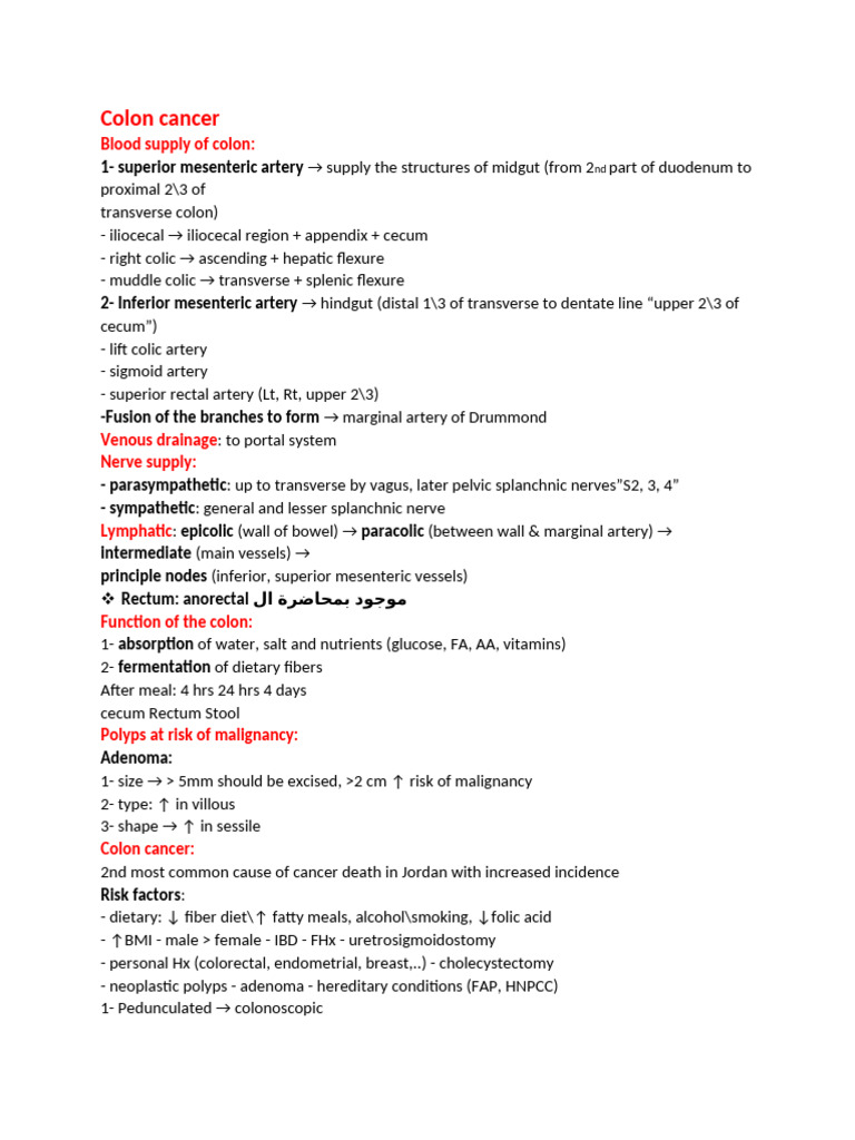 Colon Cancer | PDF | Large Intestine | Colorectal Cancer