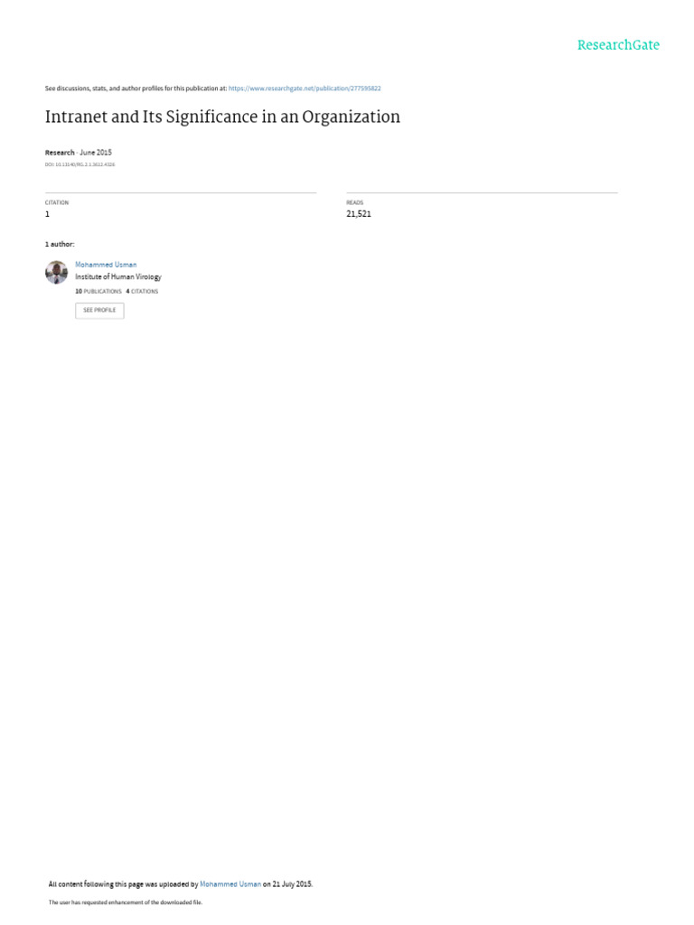 Intranetand Its Significanceinan Organization | PDF | Knowledge ...