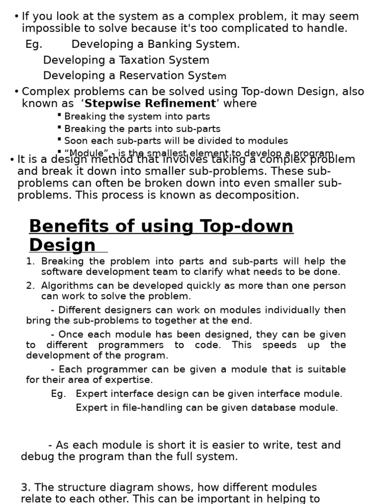 Top Down Design Continued | PDF