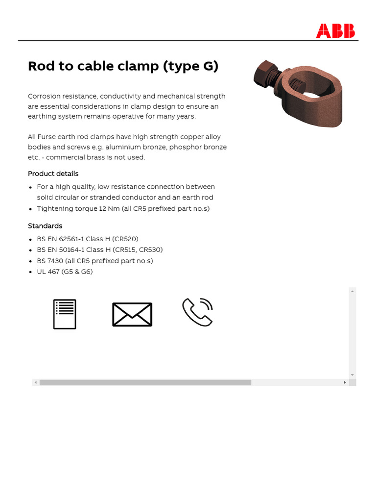 Furse Rod To Cable Clamp (Type G) - Earth Bonds & Clamps (Furse - A ...