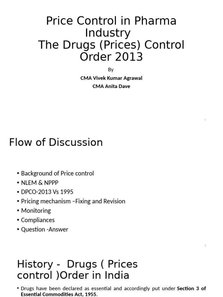 Drug Price Control Order 2013 Overview | PDF | Price Controls | Medical ...