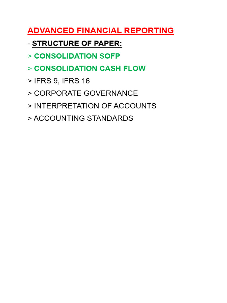 ADVANCED FINANCIAL REPORTING | PDF | Financial Statement | Goodwill ...