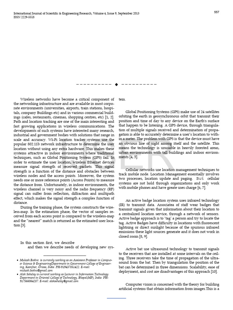 Wi Fi Location Tracker System | PDF | Wi Fi | Global Positioning System