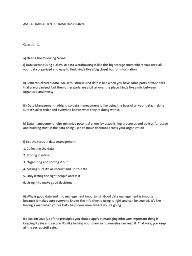 ICT 550 ASYRAF DANIAL BIN SUHAIMI 2023884694 | PDF | Data | Information Technology