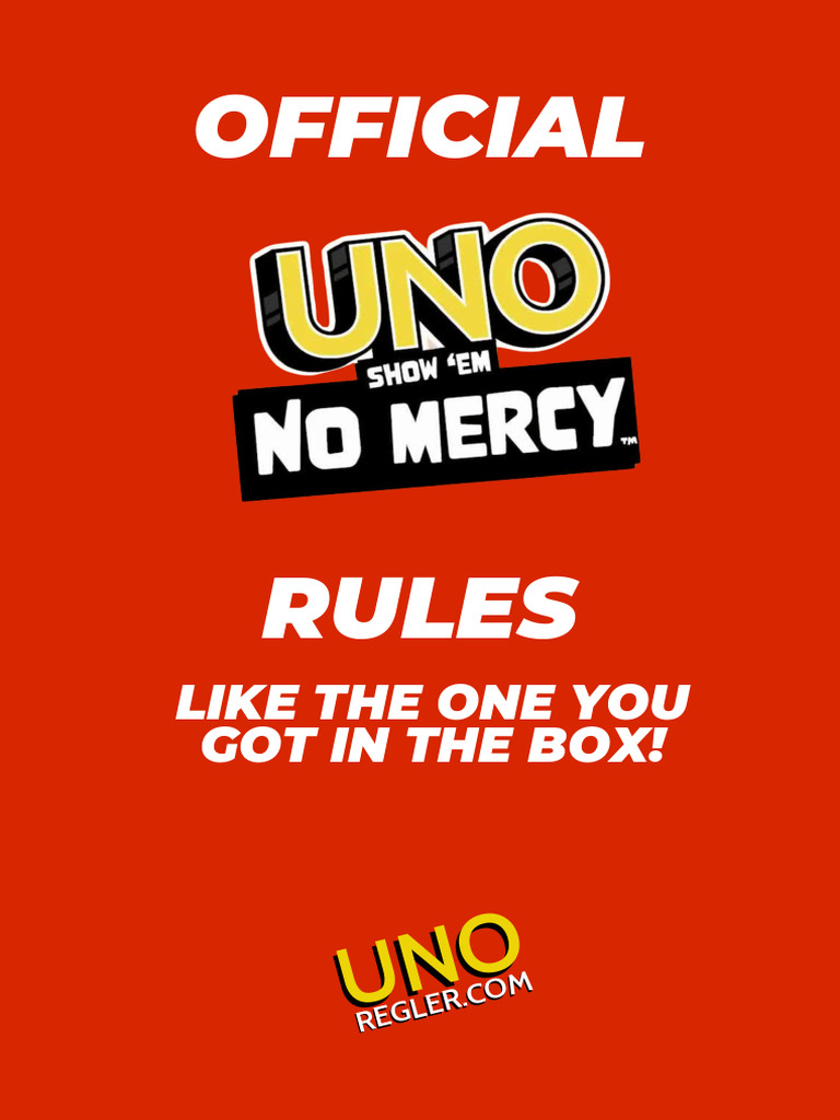 Uno No Mercy Rules PDF Printable | PDF | Card Games | Ephemera