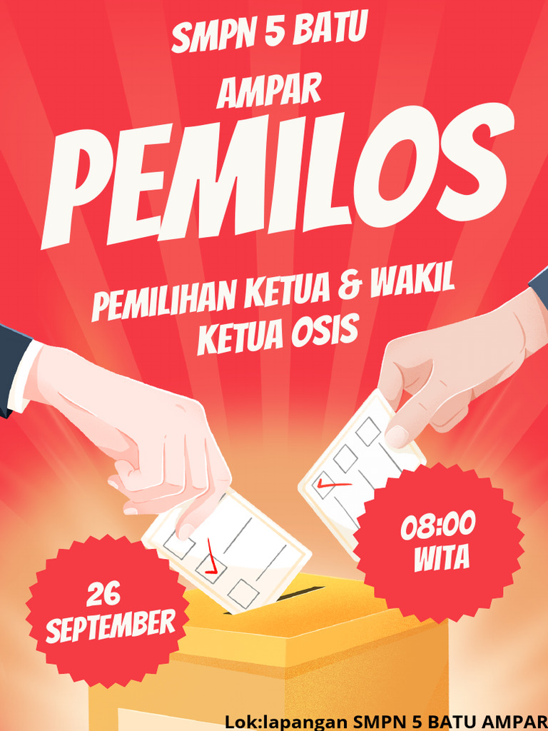 Poster Pemilihan Ketua Osis Modern Ilustratif Merah Putih - 20240919 ...