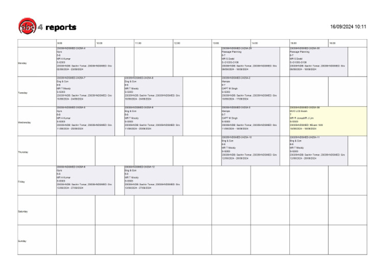 Timetable Course | PDF