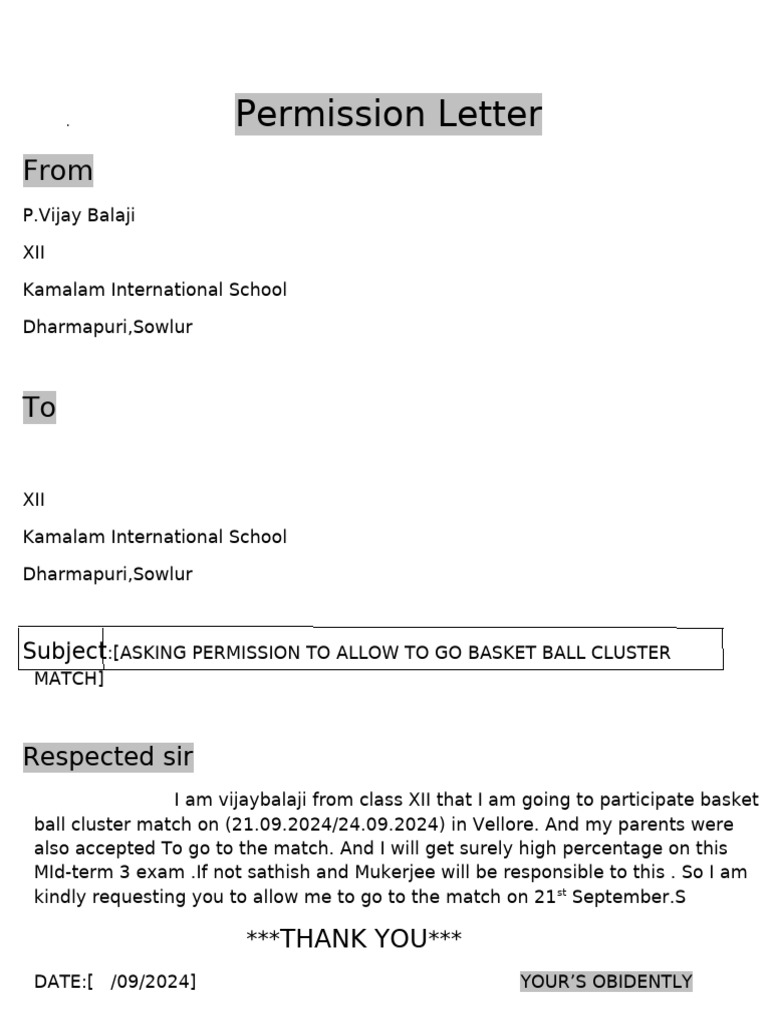 Permission Letter | PDF
