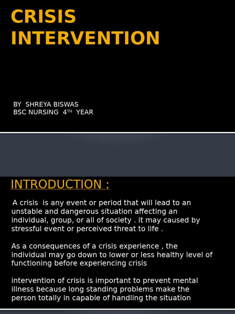 Crisis Intervention Techniques Explained | PDF | Stress (Biology) | Feeling
