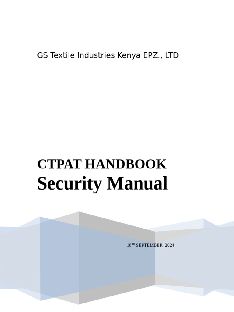 CTPAT Security Manual for GS Textile | PDF | Security Guard | Warehouse
