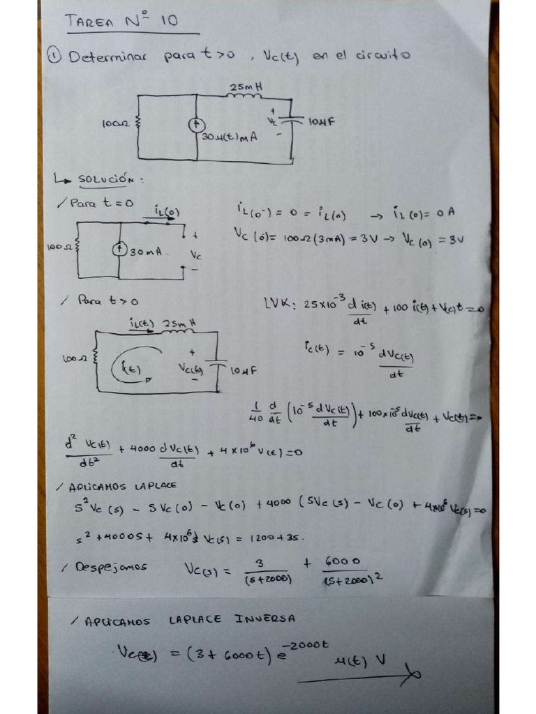 Tarea 10 - Circuitos de 2do Orden | PDF