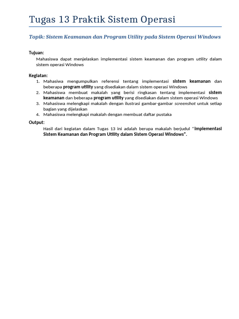 Tugas 13 Praktik Sistem Operasi | PDF