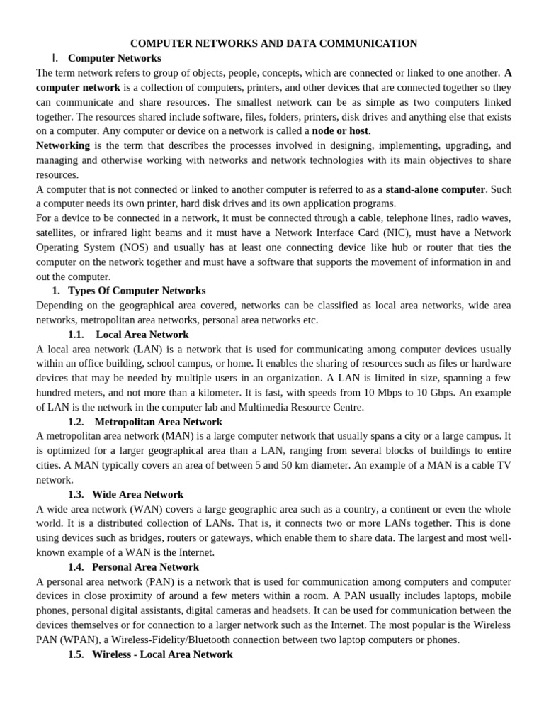 Computer Networks and Data Communication | PDF | Transmission Medium ...