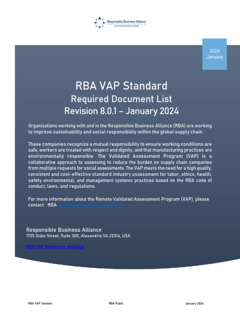 RBA VAP Required Document List | PDF | Overtime | Employment