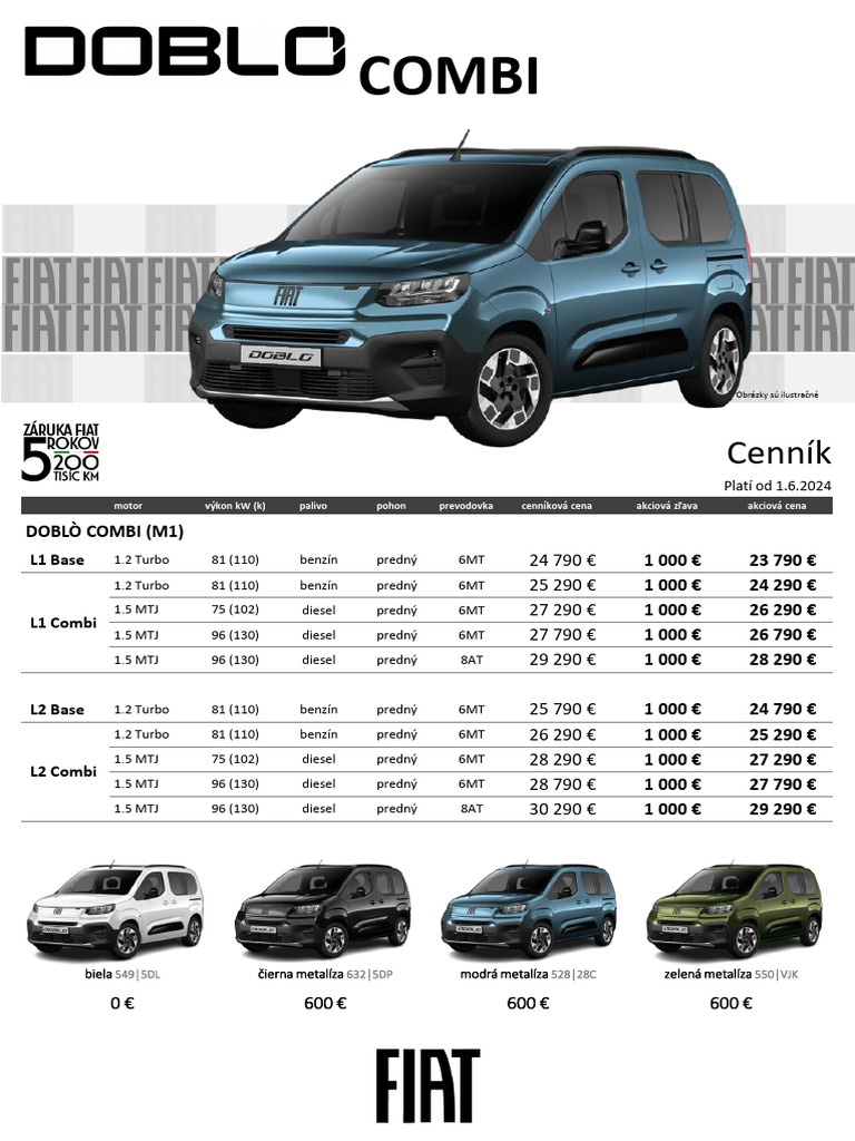 Doblo Prices 2024 | PDF