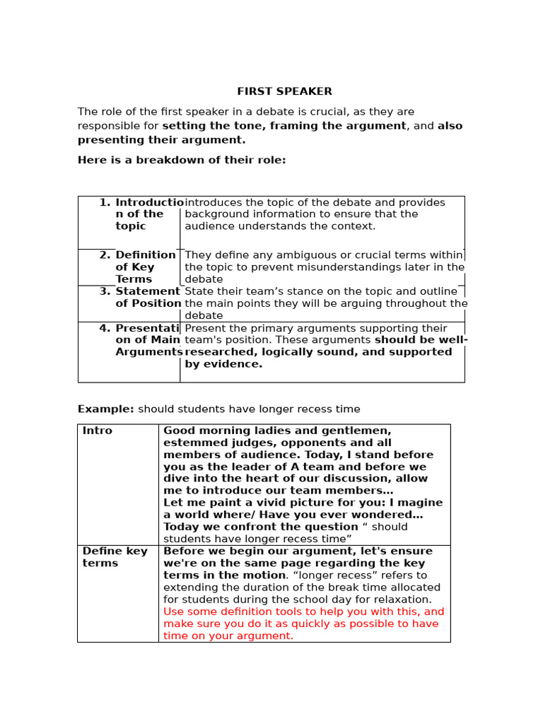 First Speaker | PDF | Argument | Logic