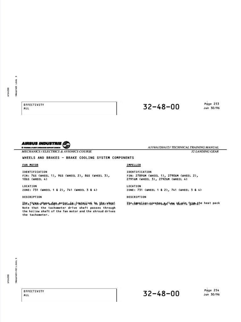 A319/A320/A321 Brake Cooling System | PDF | Valve | Actuator