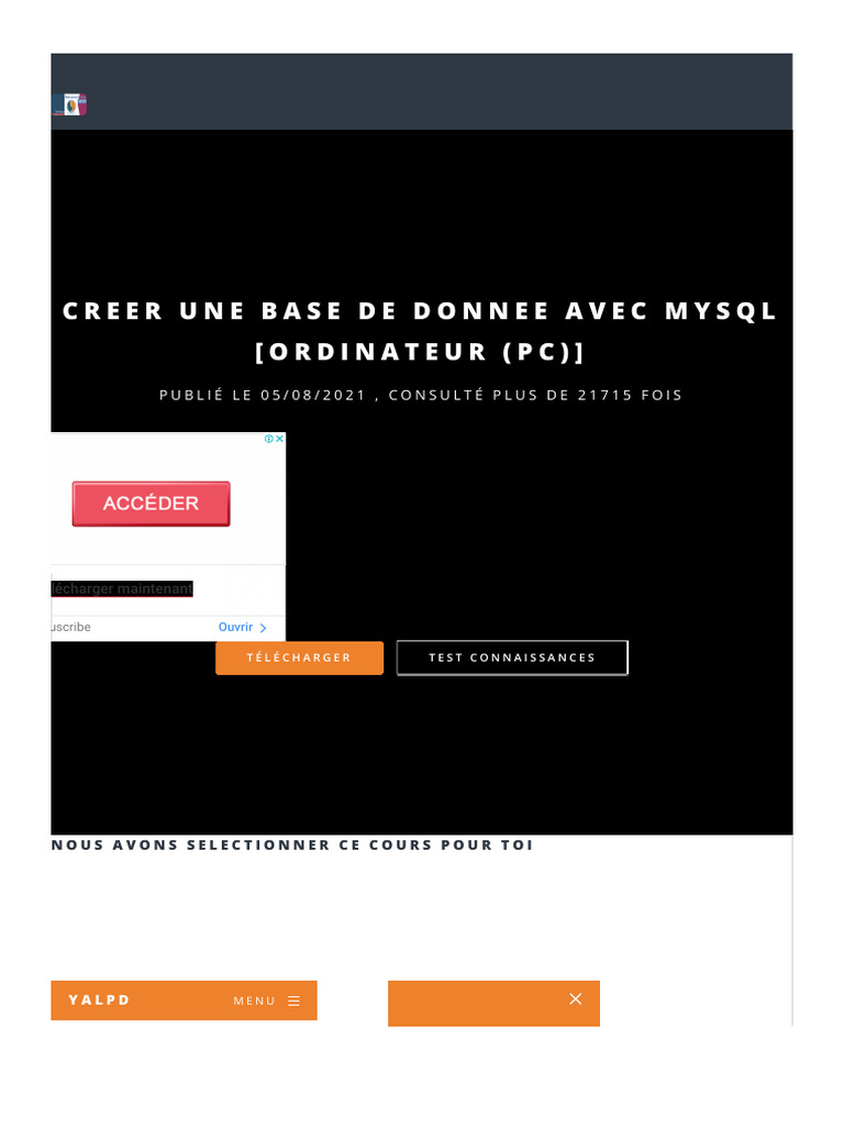 Creer Une Base de Donnee Avec Mysql | PDF | Chess Theory | Chess