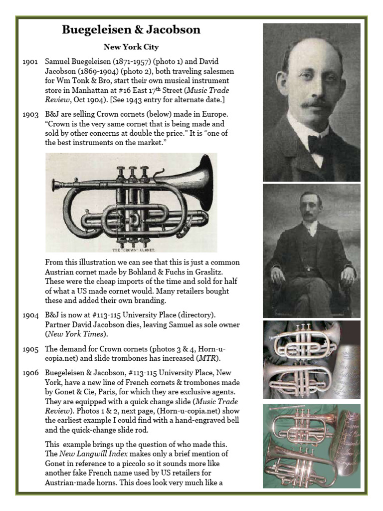 B&J_History | PDF | Brass Instruments | Aerophones